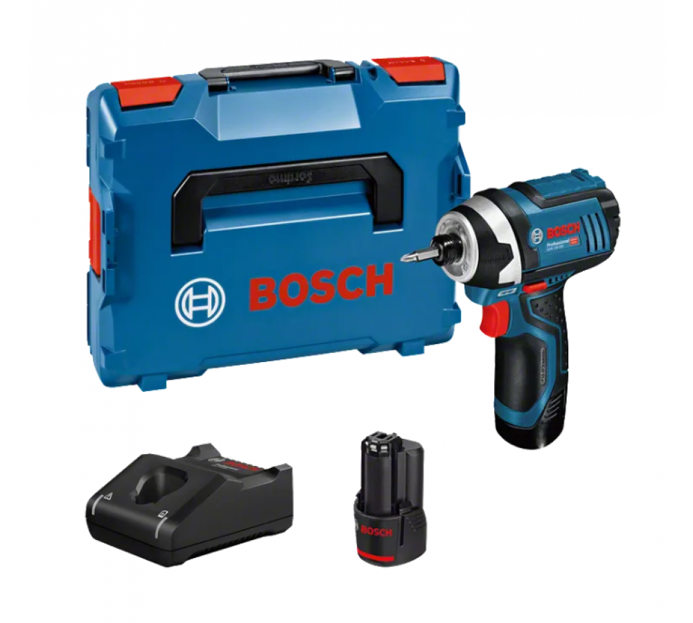 BOSCH GDR 12V-105 smūginis suktuvas 2x2 Ah L-Boxx