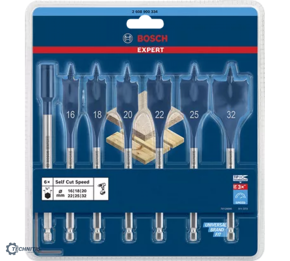 BOSCH „EXPERT Self Cut Speed“ plunksninių grąžtų rinkinys 16 / 18 / 20 ...